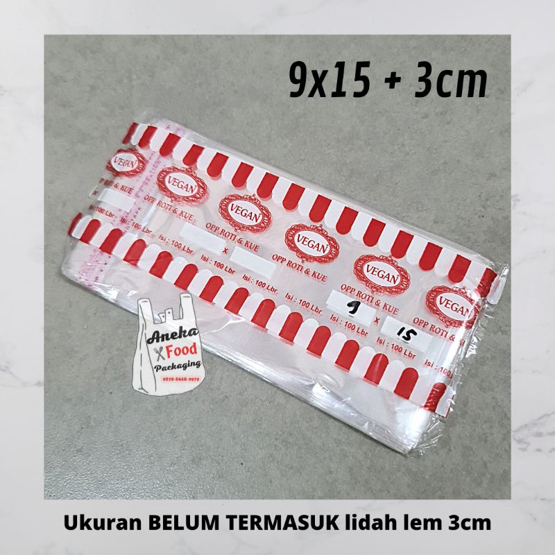Jual Kantong plastik OPP bening roti pie bungkus sendok garpu seal lem 8x8 9x9 10x10 11x11 12x12 ...