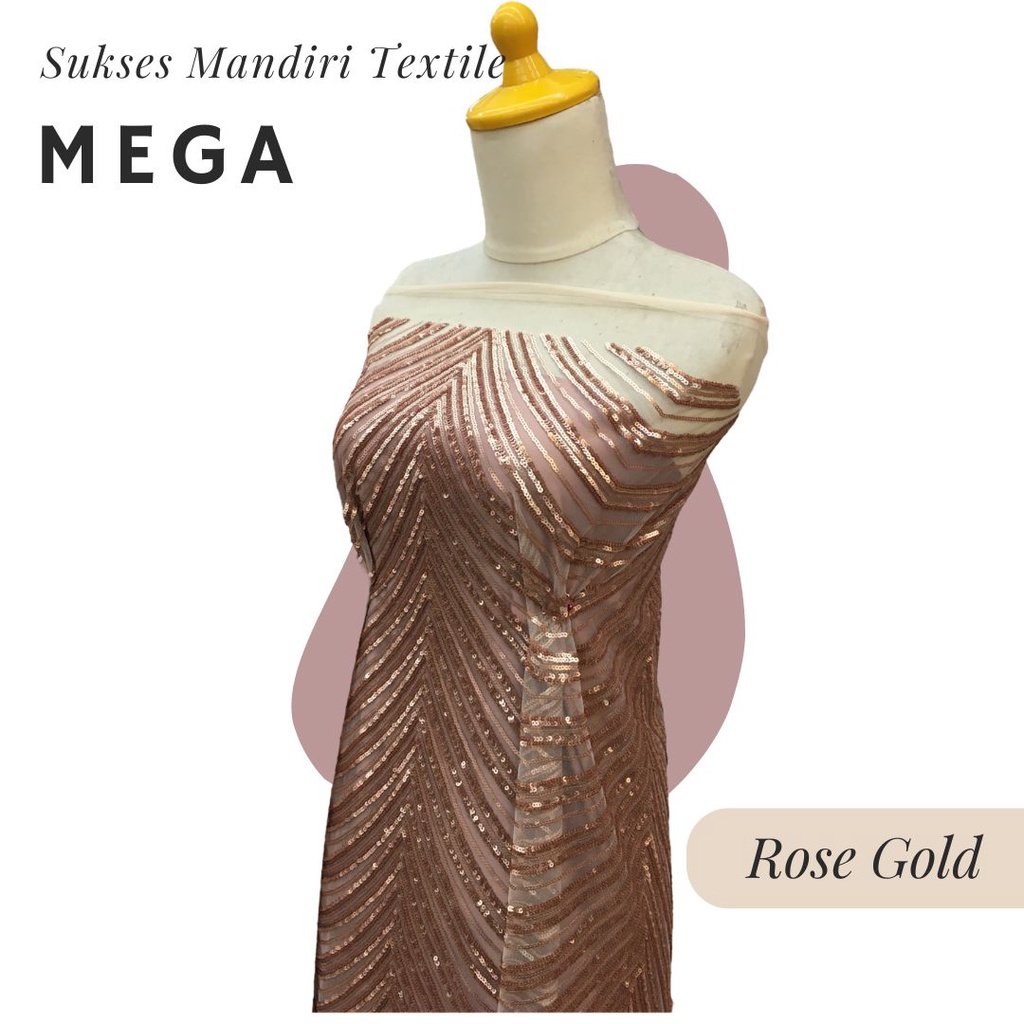 Jual [MEGA] Brokat Brukat Tile Payet Premium Mewah Warna Rose Gold Pink ...