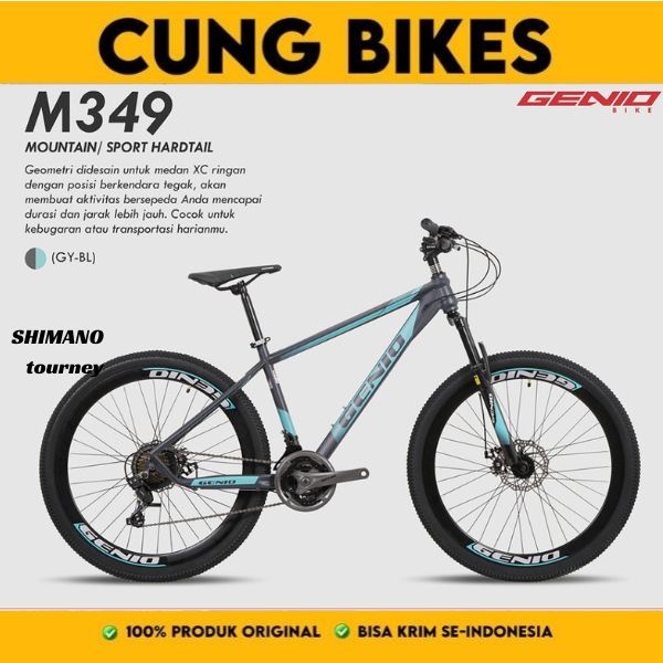 Jual SEPEDA GUNUNG 27.5 INCH MTB GENIO M 349 24 SPEED SHIMANO Velg tinggi | Shopee Indonesia