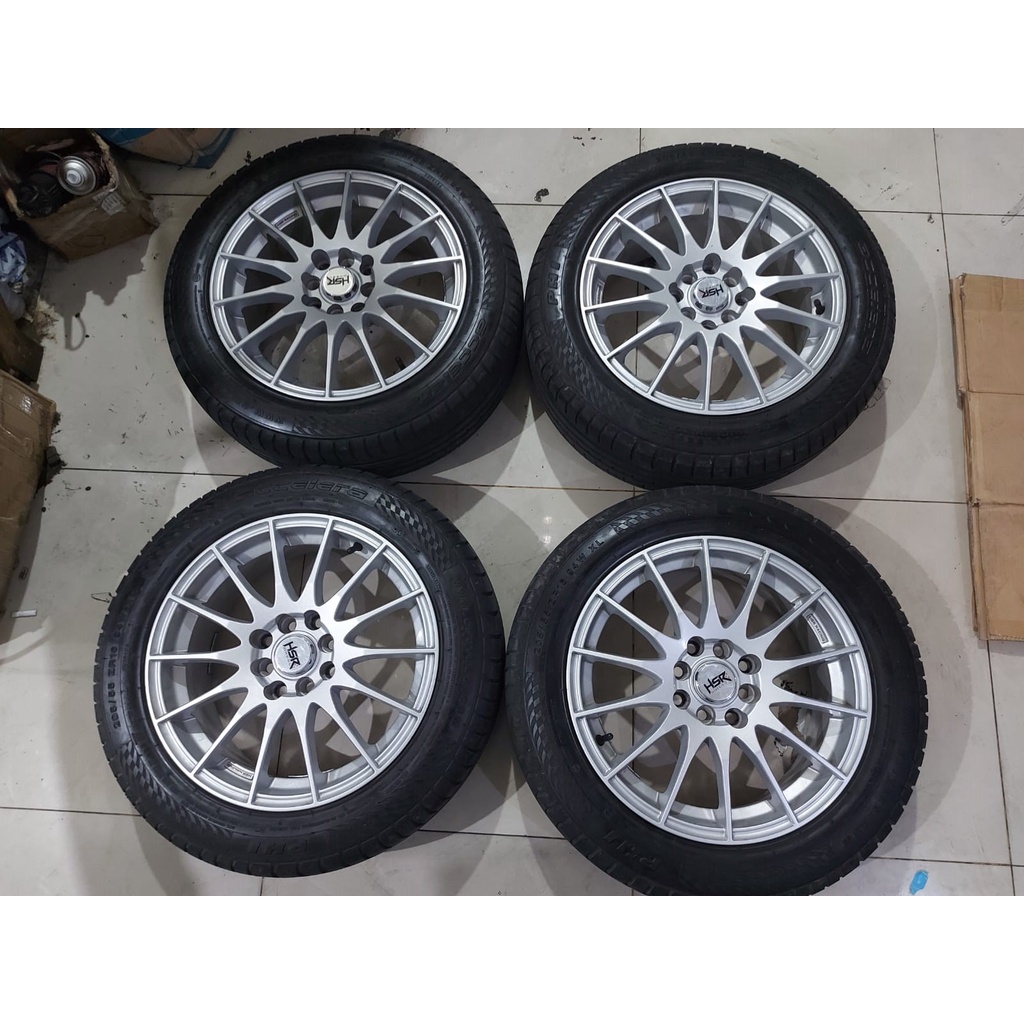 Jual velg mobil bekas hsr maudus ring 16 pcd 4x100 4x114 + ban 205 55 R16 | Shopee Indonesia