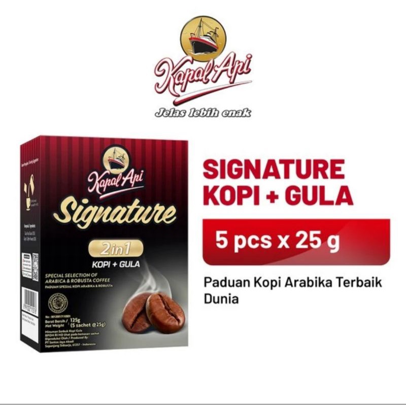 Jual KAPAL API Signature 2 in 1 1Dus (5 x 25gr) | Shopee Indonesia