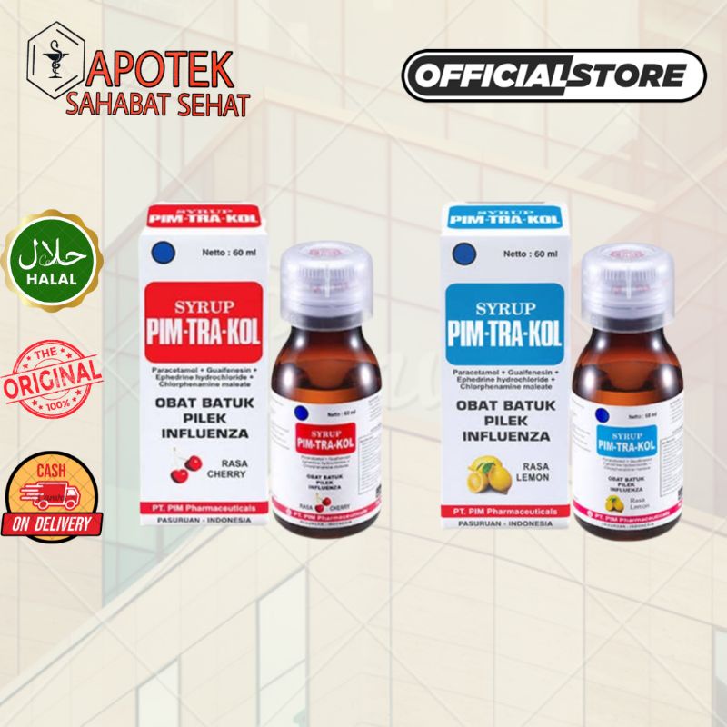 Jual PIM TRA KOL RASA CHERRY DAN LEMON 60ML | PIMTRAKOL UNTUK BATUK DAN ...