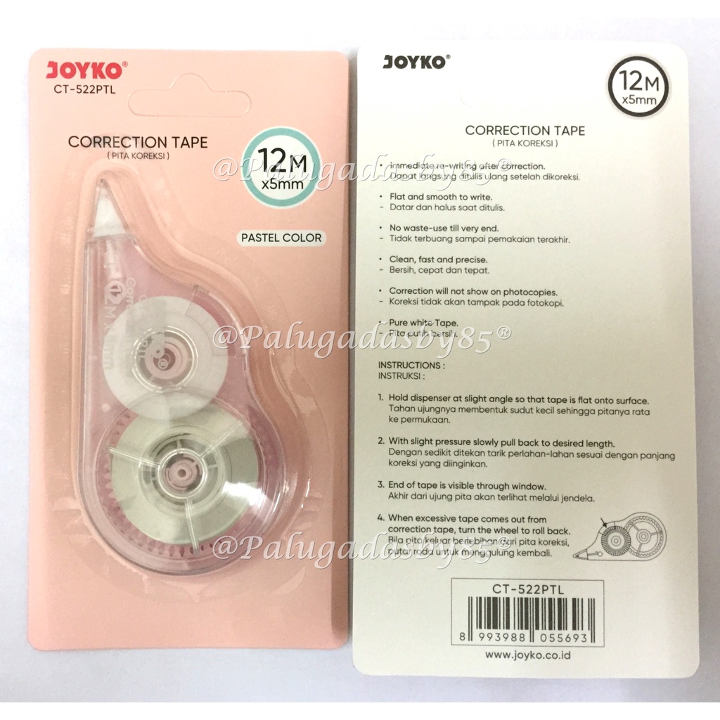 Jual (1 Biji) Correction Tape Joyko CT-522PTL Pastel Color (12 M x 5 mm ...
