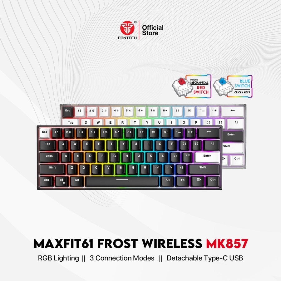 Jual Fantech MAXFIT61 MK-857 FROST Wireless Hostwap Keyboard Gaming ...