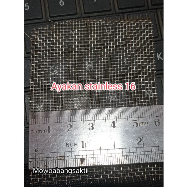 Jual Ayakan Mesh 16 Stenlis lubang 1,24 mm lebar 1 meter panjang 6 ...