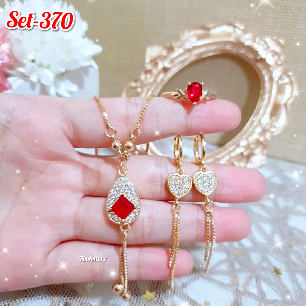 Jual PERHIASAN SET DEWASA 3 IN 1 GRATIS CINCIN /AKSESORIS FASHION ...
