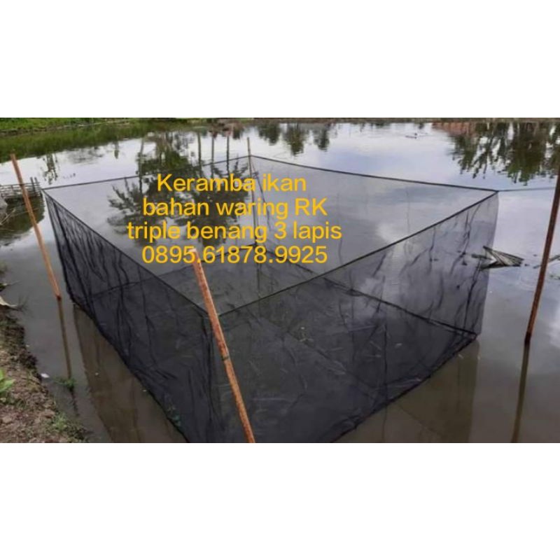 Jual Keramba waring jaring ikan 2m x 3m x 1m tambak ikan kolam ikan ...