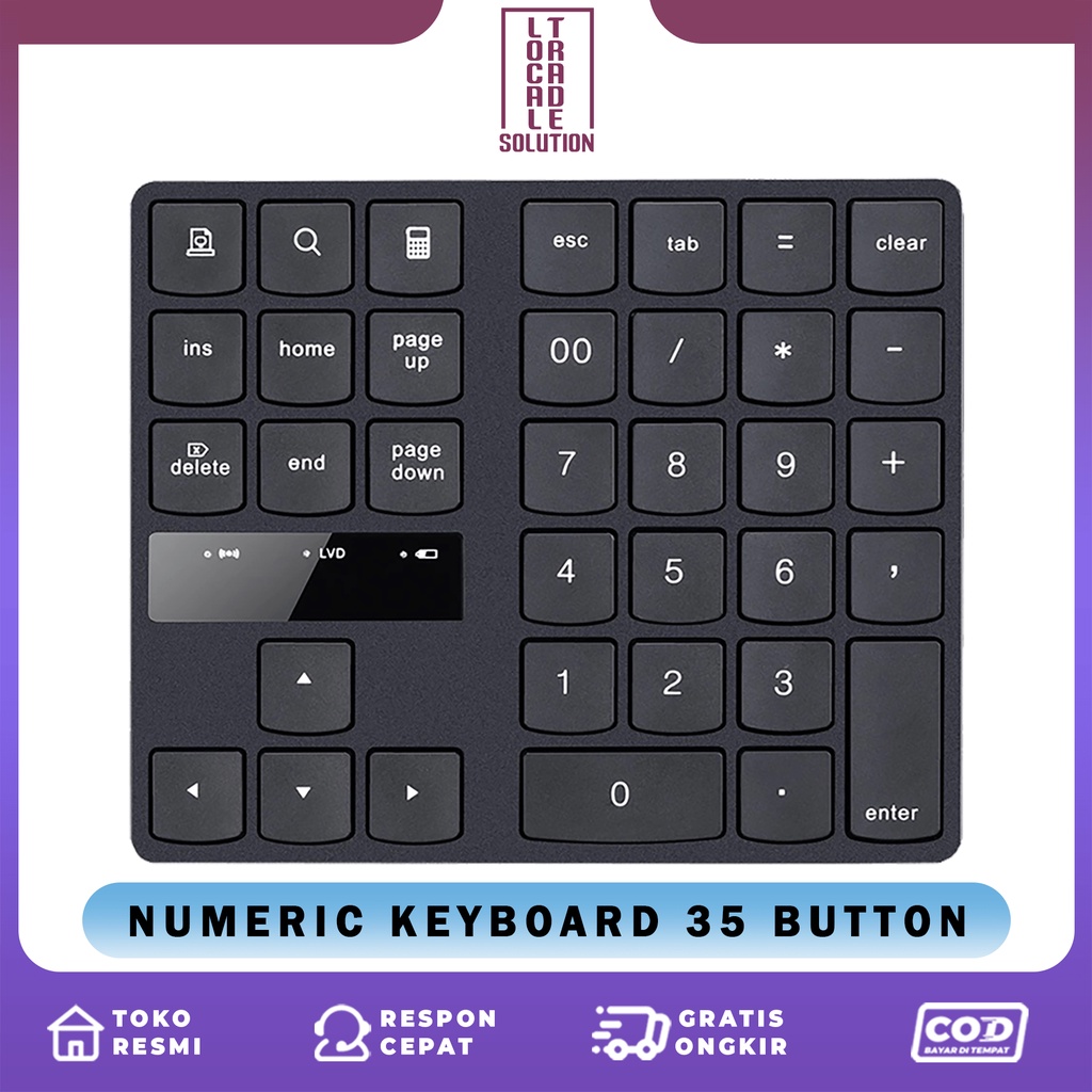 Jual Keyboard Angka Numeric 35 Buttons Tombol Laptop Numpad Wireless Keypad Numbering Multimedia ...