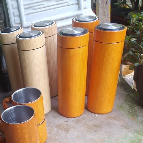 Jual Tumbler Custom Kayu Bamboo / Termos Bambu / Termos Kayu / Natural ...
