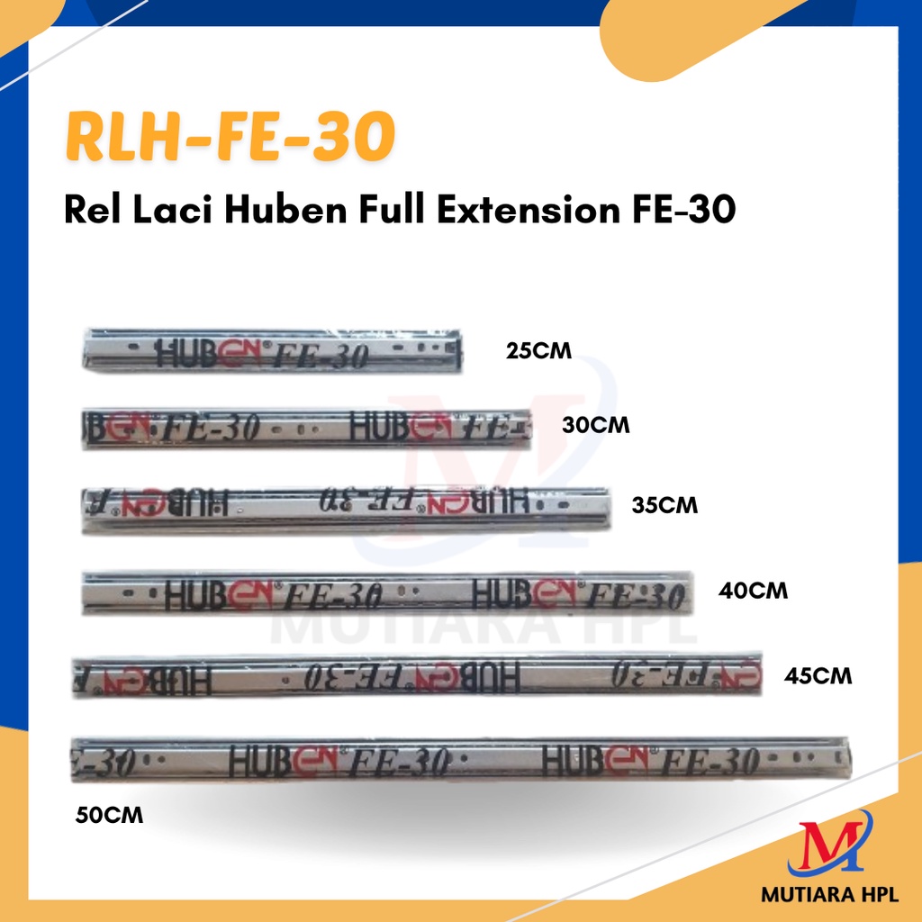 Jual Rel Laci HUBEN FE-30 Full Extension Double Track | Shopee Indonesia