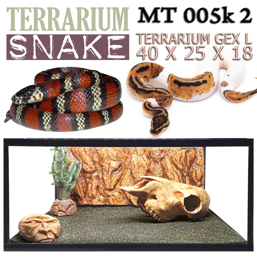 Jual MT005K2 AKUARIUM TERRARIUM REPTILE KANDANG ULAR BALL PHYTON CORN SNAKE FULL SET ENCLOSURE ...