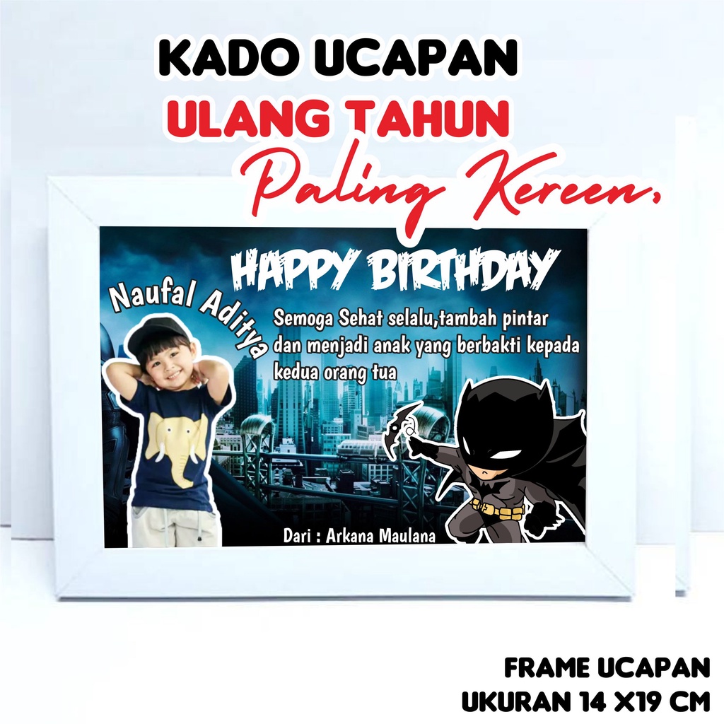 Jual Gift Art Frame Kado Ucapan Ulang tahun anak laki laki cowok pria ...