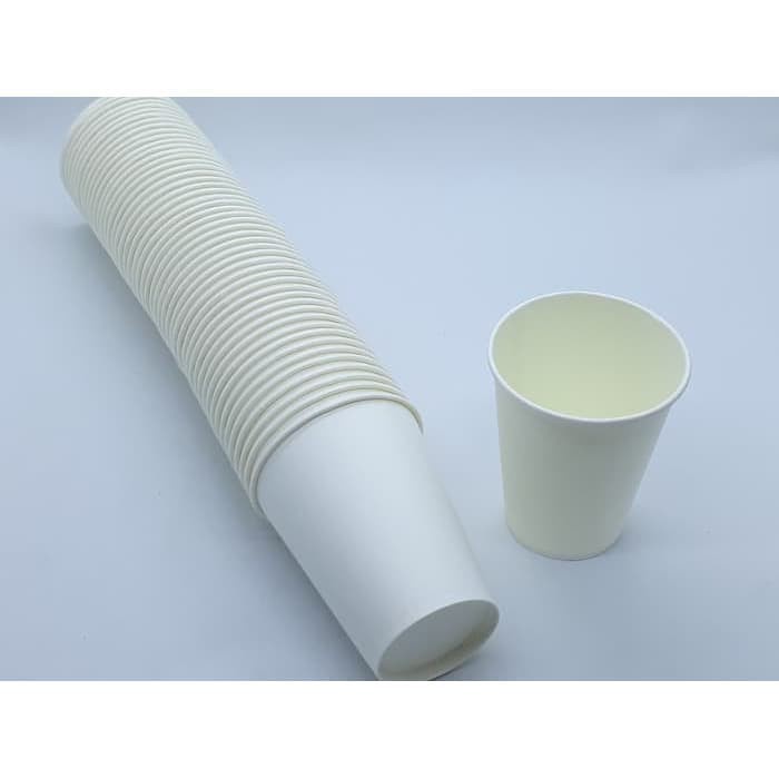 Jual HOT PAPER CUP SIZE 8 OZ POLOS PUTIH GELAS KERTAS 240ML ISI 50 PCS