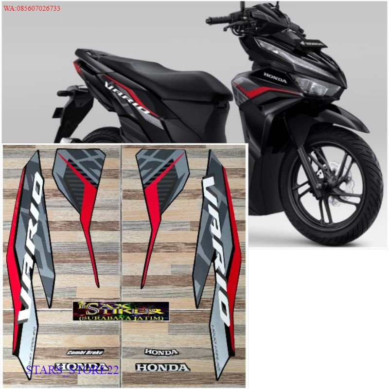 Jual (ORI) striping original Honda Vario 125 Hitam tahun 2022 2023 KUALITAS ORIGINAL PABRIK ...