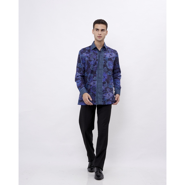 Jual ALLEIRA BATIK SHIRT LONG SLEEVE NAVY 05360 | Shopee Indonesia