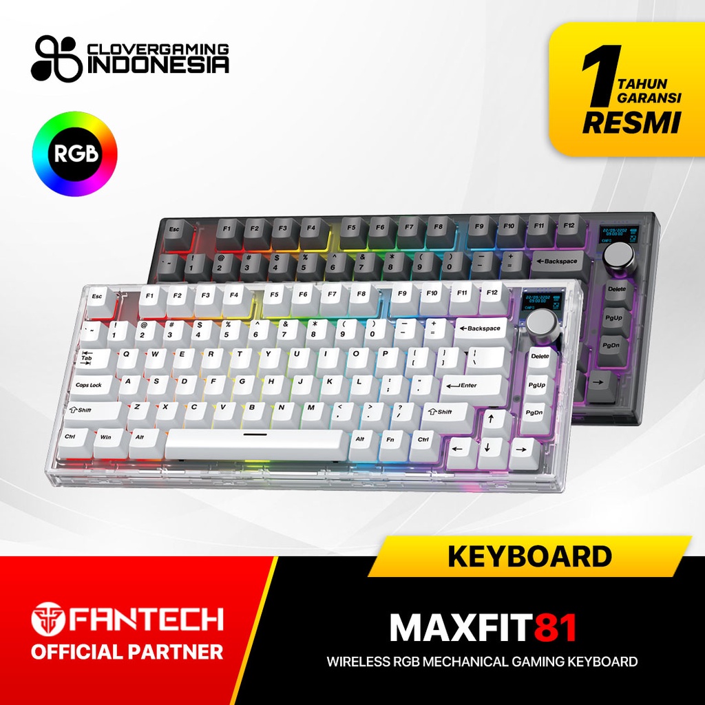 Jual Fantech MAXFIT81 PBT Wireless 75% Mechanical Keyboard Gaming ...