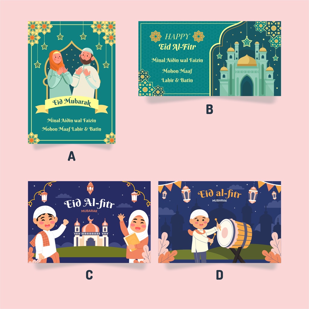 Jual Hang Tag/Kartu Ucapan Hampers atau Stiker Tema Idul Fitri dan ...