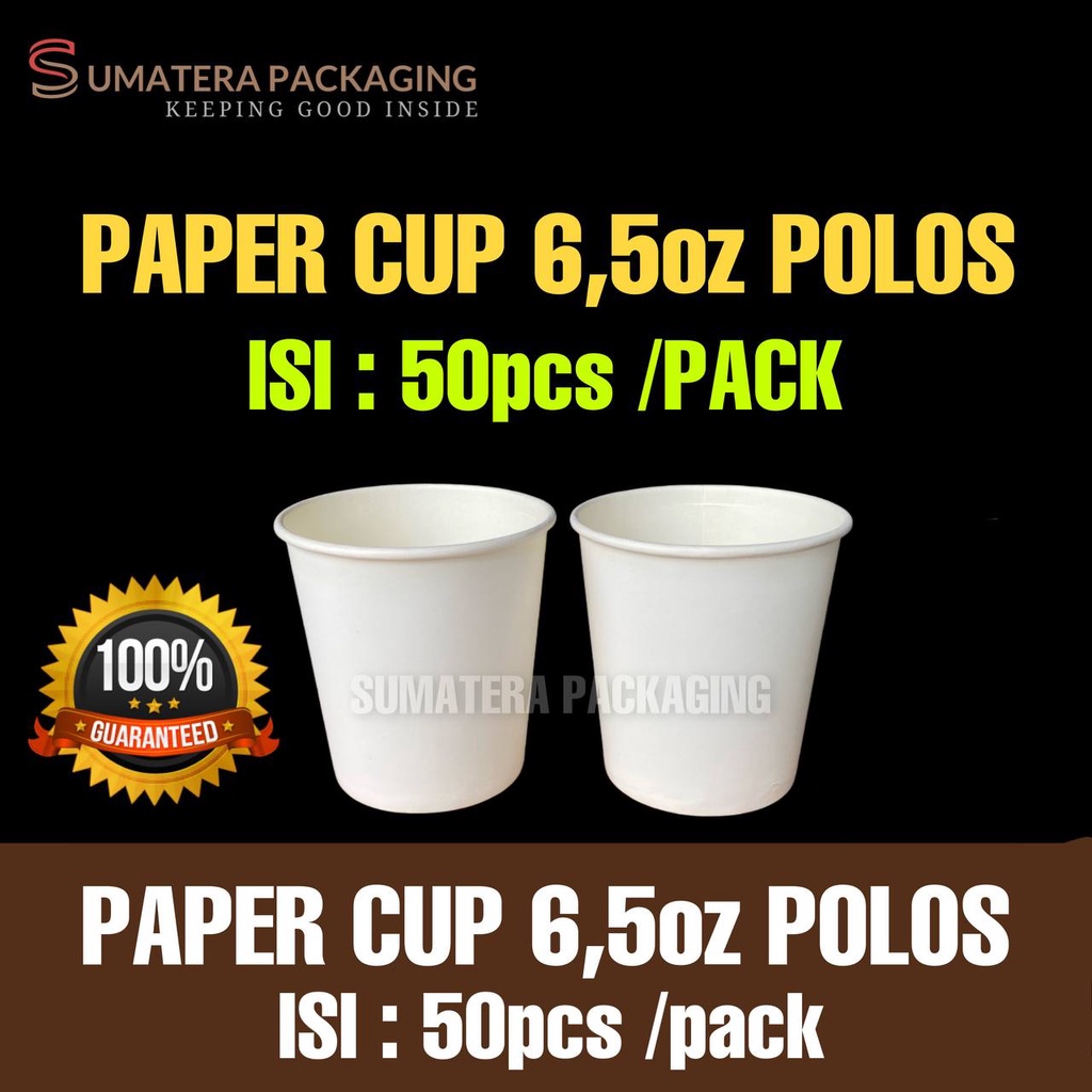 Jual Paper cup 6.5oz POLOS isi 50pcs Tebal Gelas Kertas Kopi Tahan Panas | Shopee Indonesia