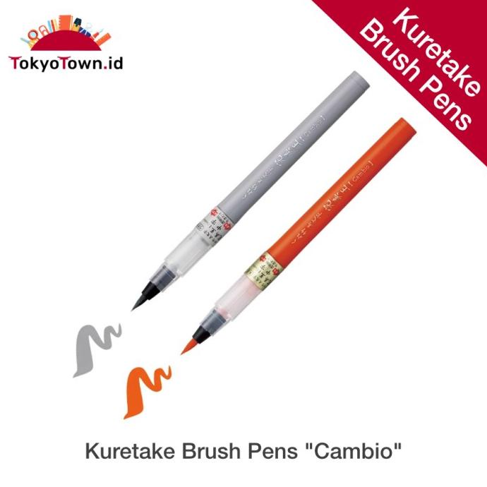 Jual Kuretake Bimoji Cambio Calligraphy Brush Pen Grey And Orange ...