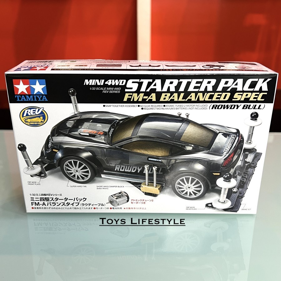Jual Mainan Rakit Mobil Tamiya Mini 4WD - Rowdy Bull Starter Pack ...