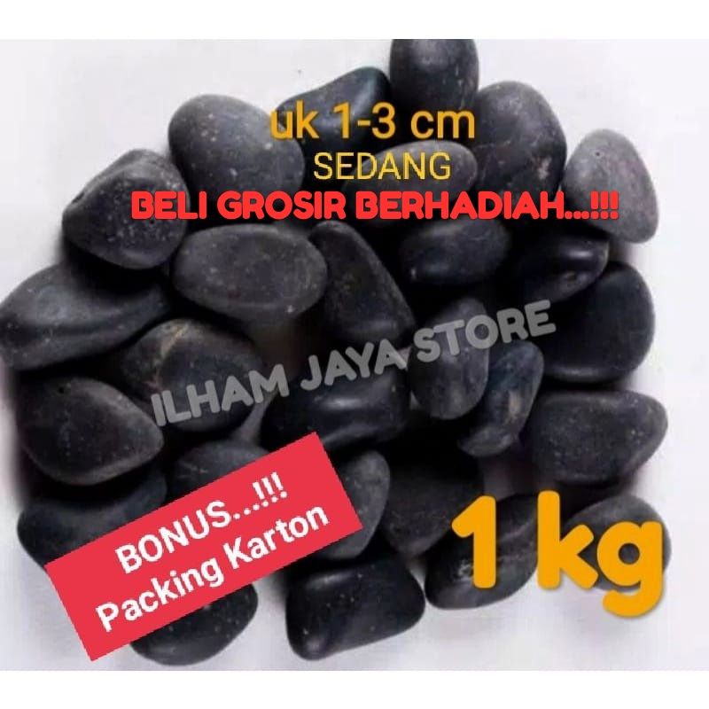 Jual Batu hias 1kg HITAM untuk aquarium, dekorasi taman, hiasan tanaman ...