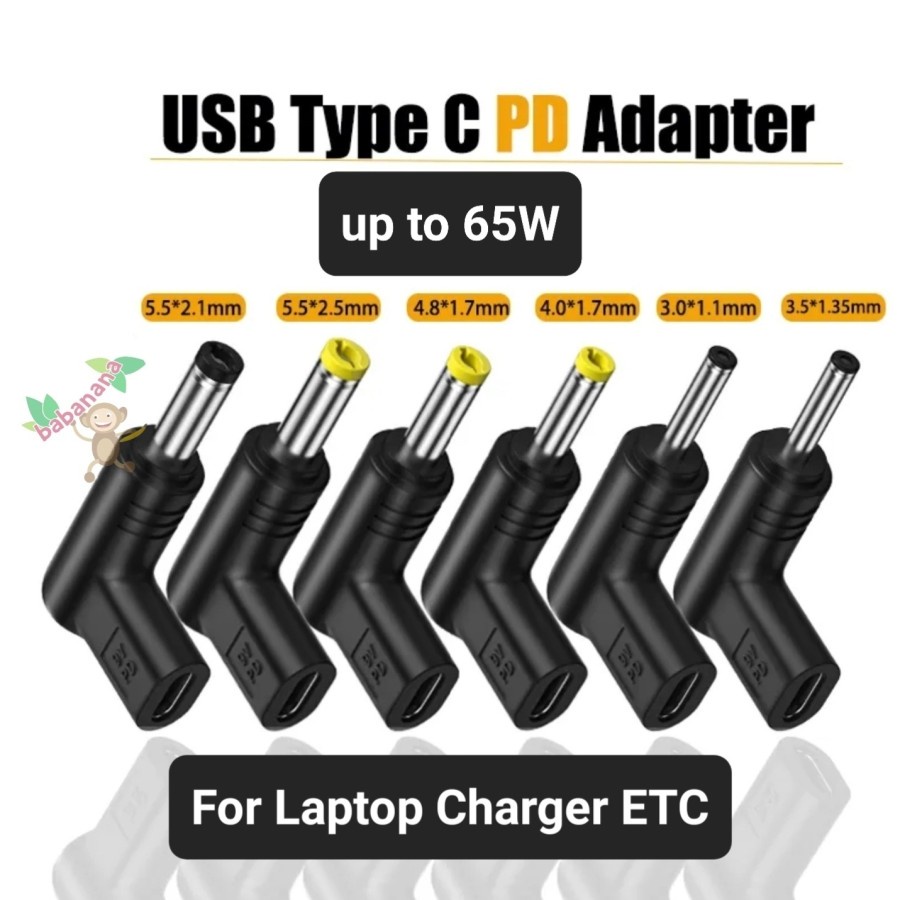 Jual Adapter Charger for Laptop USB Type-C 65 watt to DC Casan ...