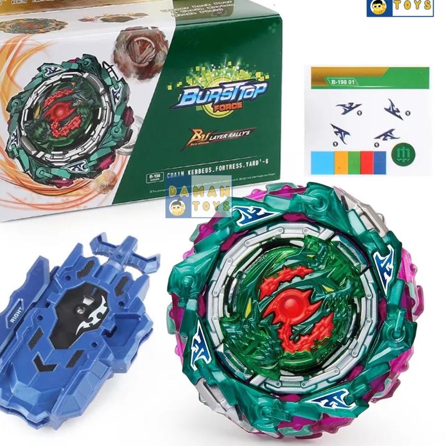 Jual Gasing Beyblade Burst Ultimate B-198 Chain Kerbeus Fortress Set ...