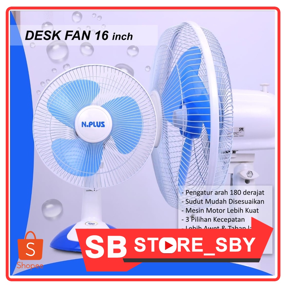 Jual KIPAS DESK FAN N PLUS 16 INCH KIPAS MEJA 16 INCH | Shopee Indonesia