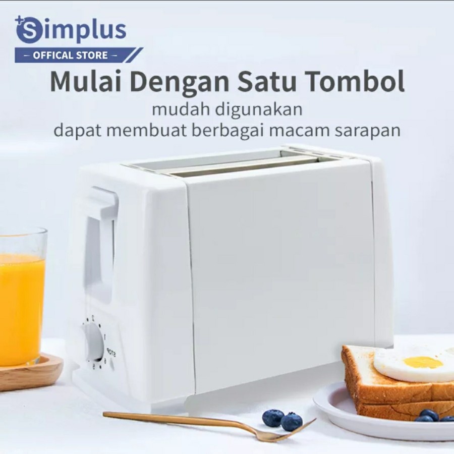Jual Simplus pemanggang roti elektrik toaster Low Watt 2 slot mesin breakfast electric toaster ...