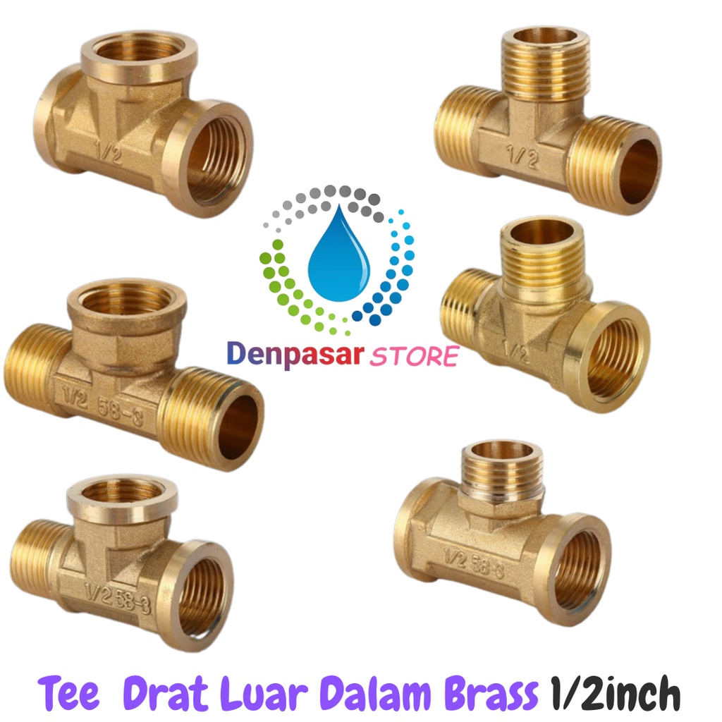 Jual Tee Drat luar dalam Kuningan / Tee Sambung pipa kran air 1/2inch | Shopee Indonesia