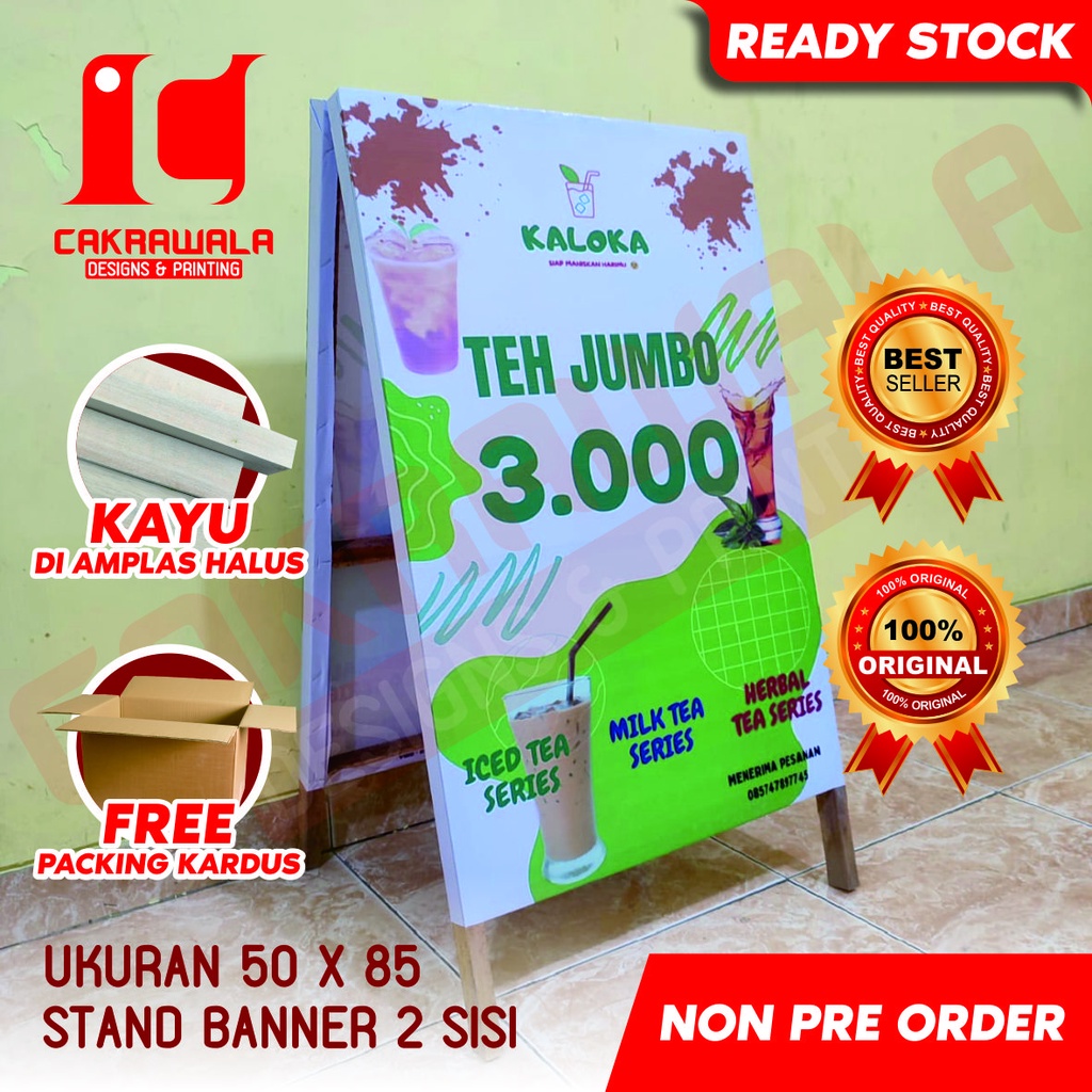 Jual STAND BANNER KAYU HERBAL TEA UKURAN 50 X 85 - STANDING BANNER KAYU ...