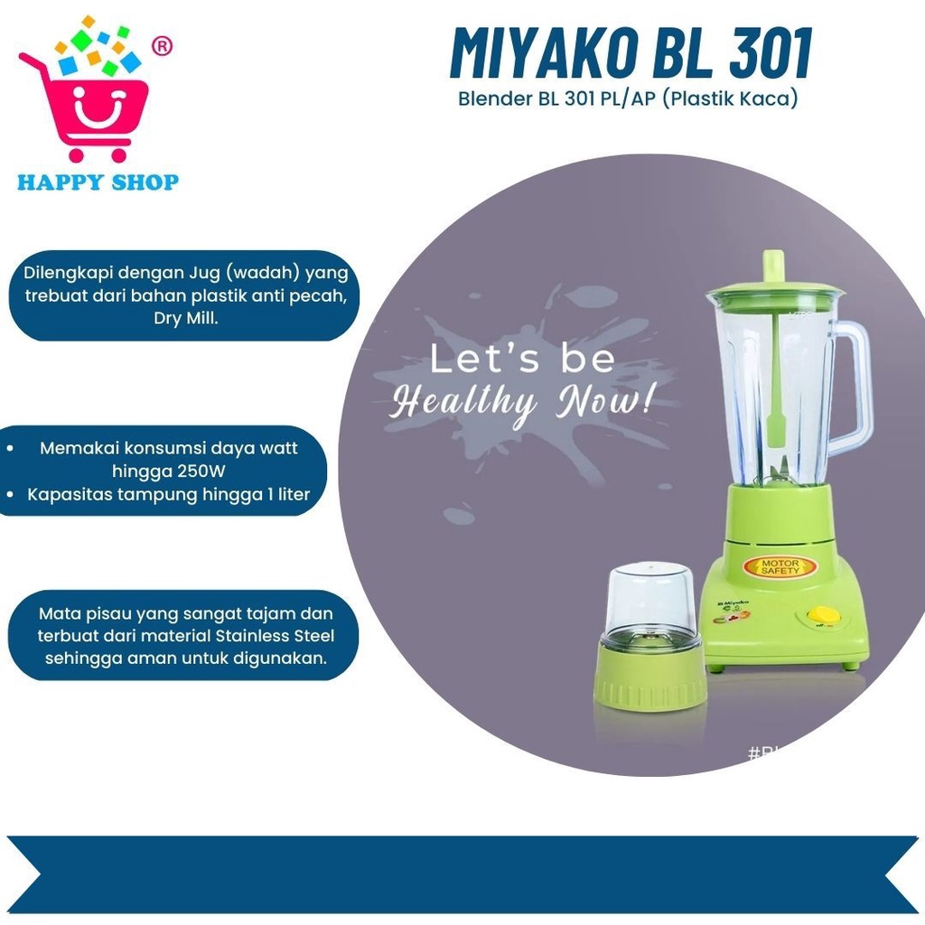 Jual Miyako Blender BL 301 PL/AP (Plastik Kaca) | Shopee Indonesia