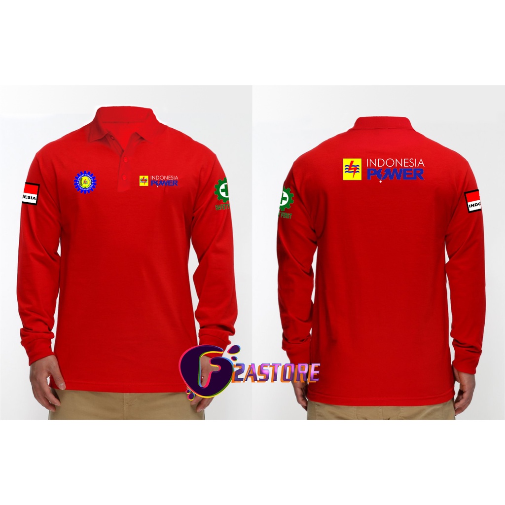 Jual BAJU kerah mode polo LISTRIK INDONESIA POWER belakang dan Depan ...
