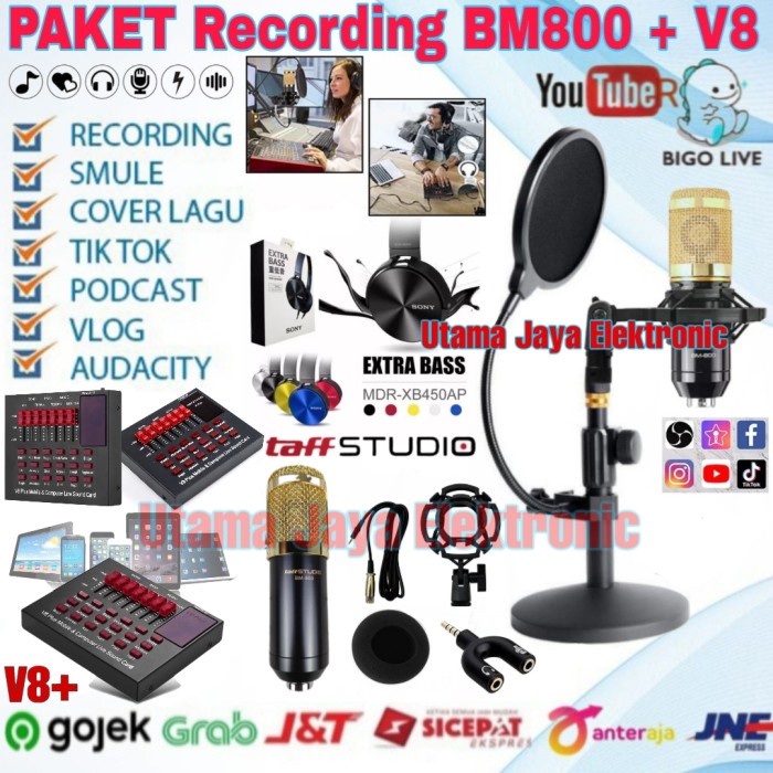 Jual Paket Komplit Mic BM800 Soundcard V8 Bluetooth Stand Meja Pop ... Jual Paket Komplit Mic BM800 Soundcard V8 Bluetooth Stand Meja Pop ...