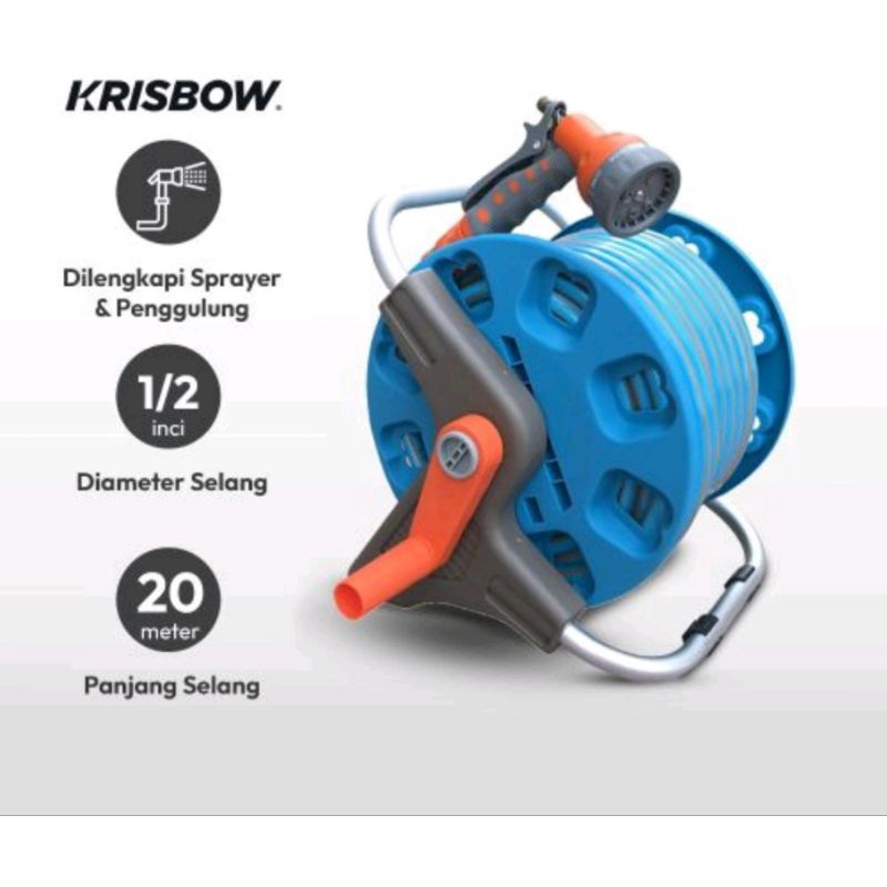 Jual Krisbow Selang Air Dengan Alat Penggulung 1/2inci X 20m | Shopee Indonesia