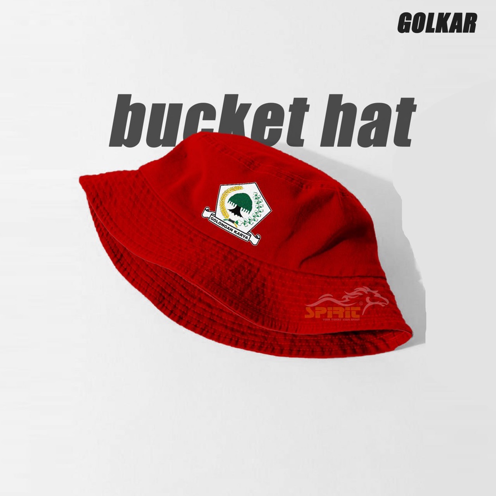 Jual Topi Bucket Head Partai Golkar Bahan Drill Perlando Premium Keren ...