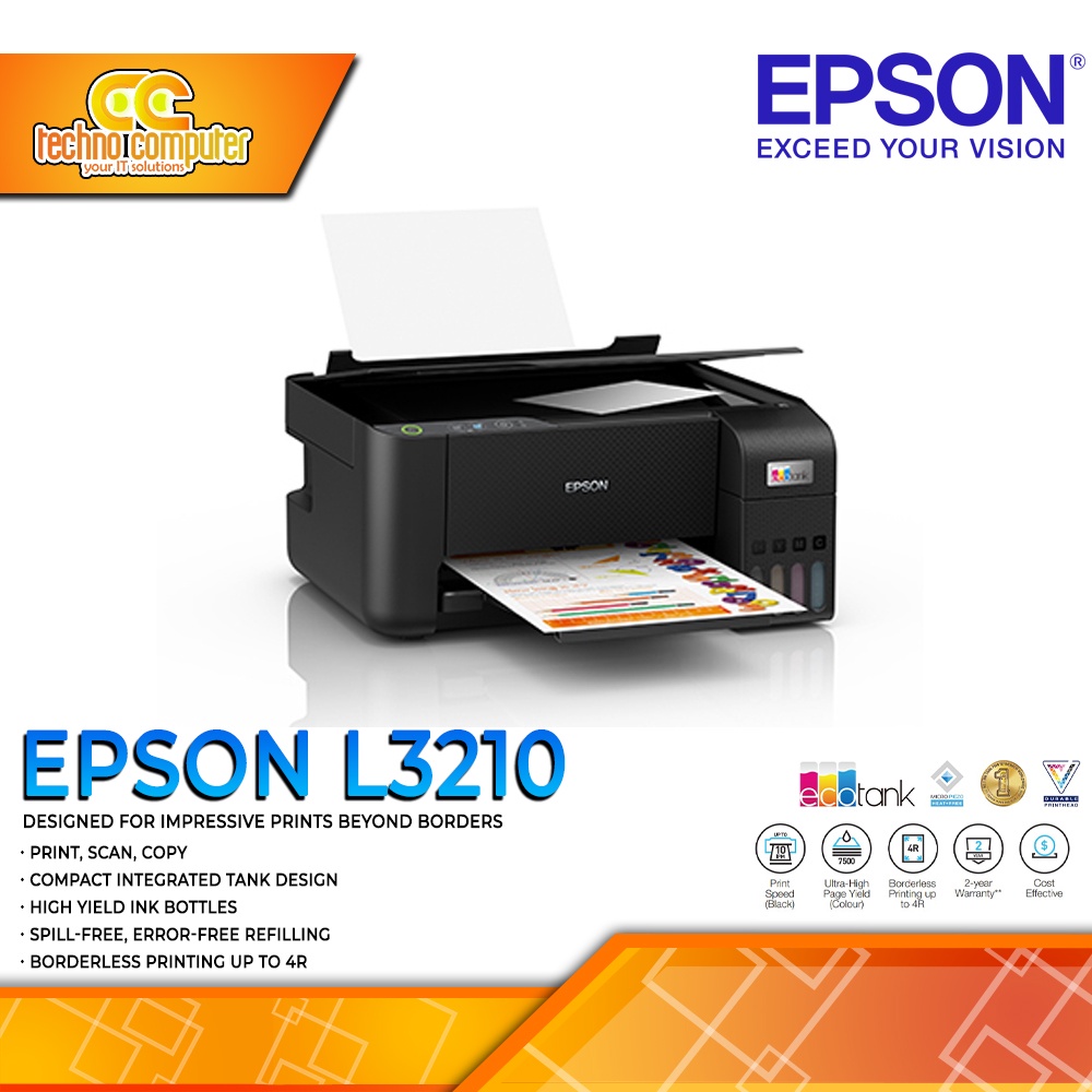 Jual PRINTER EPSON L3210 A4 ECOTANK All in One InkTank | Shopee Indonesia