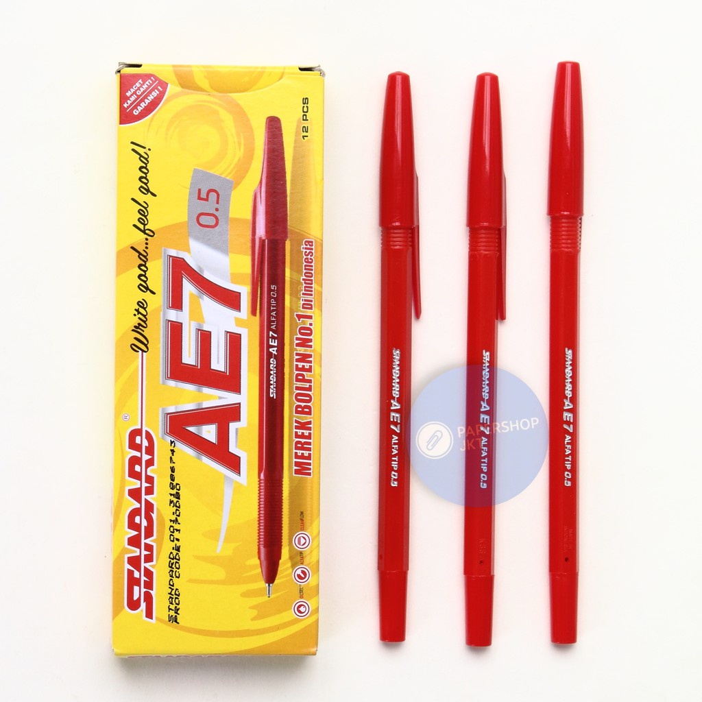 Jual STANDARD - Pulpen Bolpen Ball Point AE7 0.5mm Pen - Lusin | Shopee Indonesia