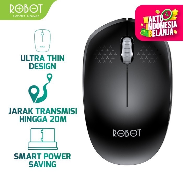 Jual Mouse Wireless ROBOT M210 2.4G Optical USB Bluetooth Garansi 1 ...