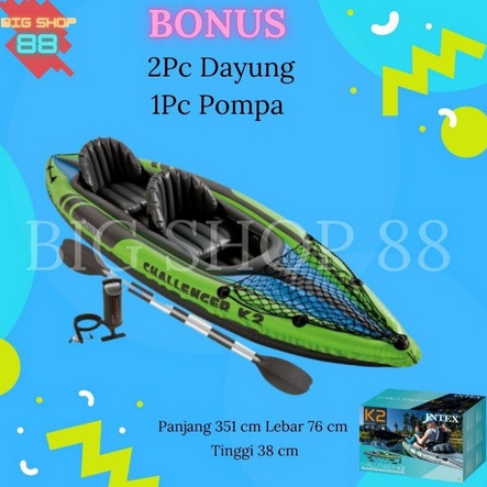 Jual INTEX PERAHU KARET KAYAK KANO TIUP CHALLENGER K1 K2 EXPLORER K2 ...