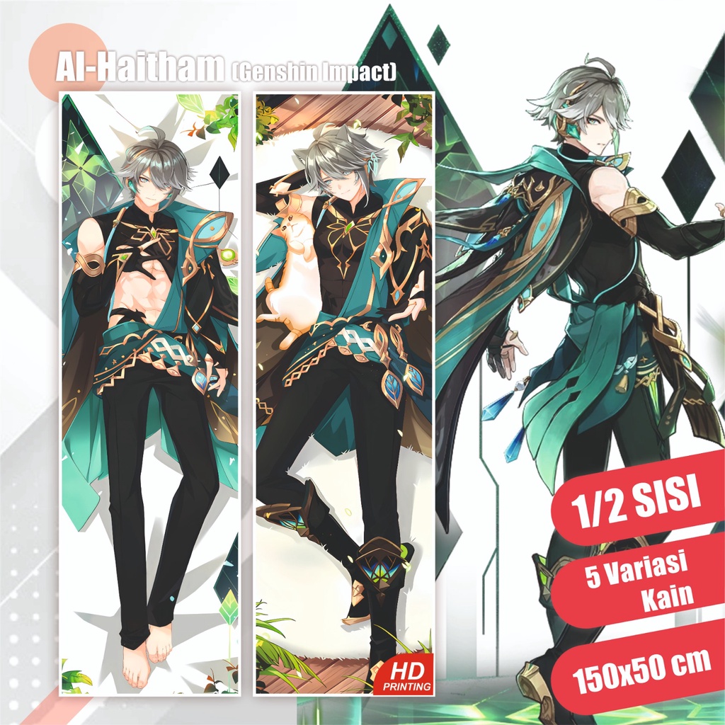 Jual Dakimakura Al - Haitam Genshin Impact 150x50 cm (Cover Only ...