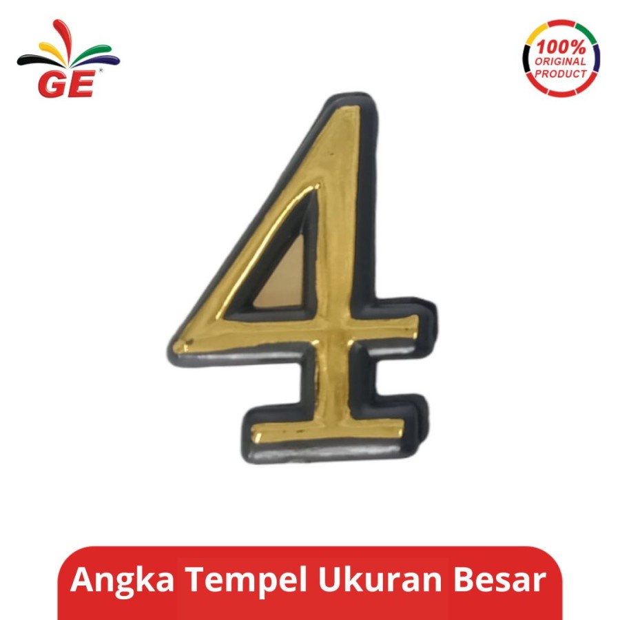 Jual GE- Angka Tempel Ukuran Besar Angka 4 01008971 | Shopee Indonesia