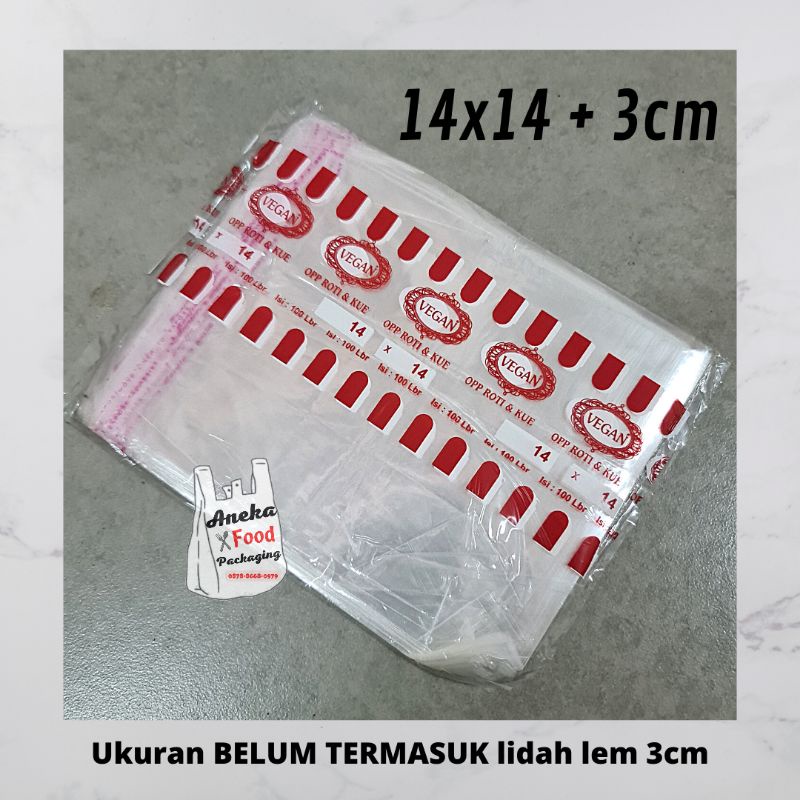 Jual Kantong plastik OPP bening roti pie bungkus sendok garpu seal lem 8x8 9x9 10x10 11x11 12x12 ...