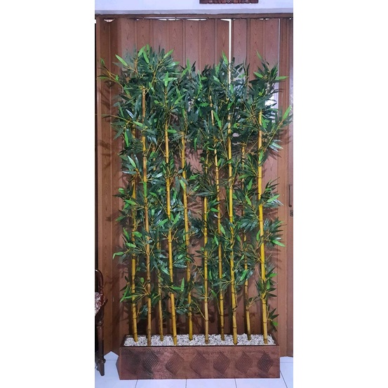 Jual Bambu Partisi T 190cm Artificial Penyekat Pembatas Ruangan Tirai ...