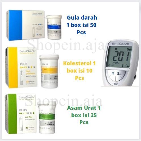 Jual Strip Test Benecheck PLUS Gula / Asam Urat / Kolesterol / Test ...