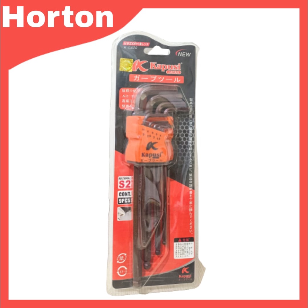 Jual KUNCI L PANJANG BALL POINT 9 PCS KAPUSI - JAPAN TECH K-0193 ...