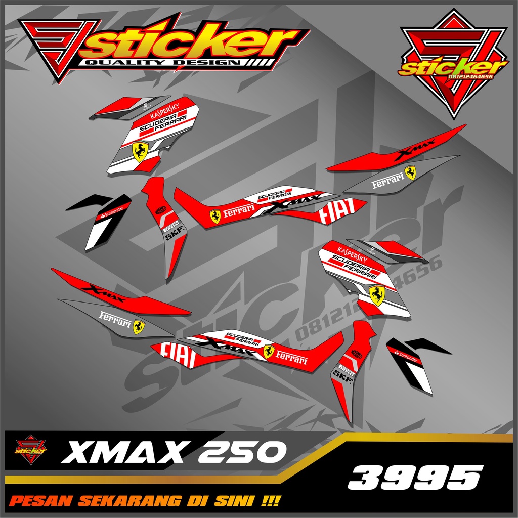 Jual 3995 STRIPING MOTOR XMAX 250CC DESIGN FERRARI | Shopee Indonesia