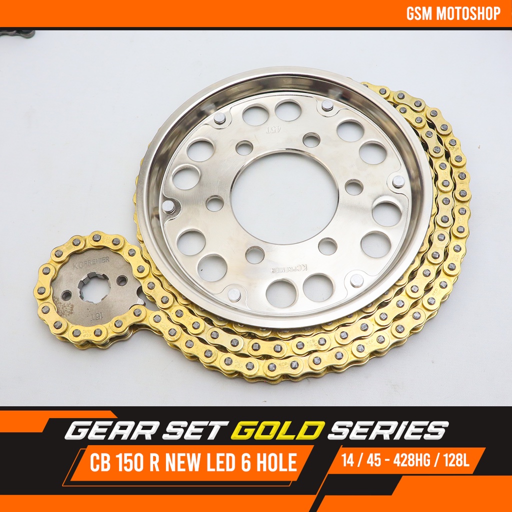 Jual Gir paket CB150R New Led 6 Hole 15T/45T 428H-128L Gold Series kc ...