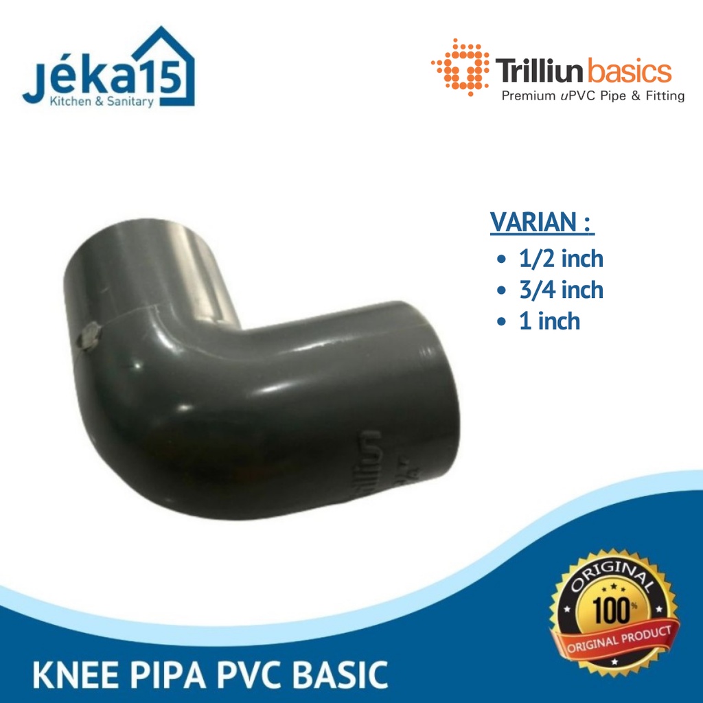 Jual Knee / Keni Pipa PVC Trilliun 1" - 1/2 "- 3/4"inch | Keni Pipa PVC ...
