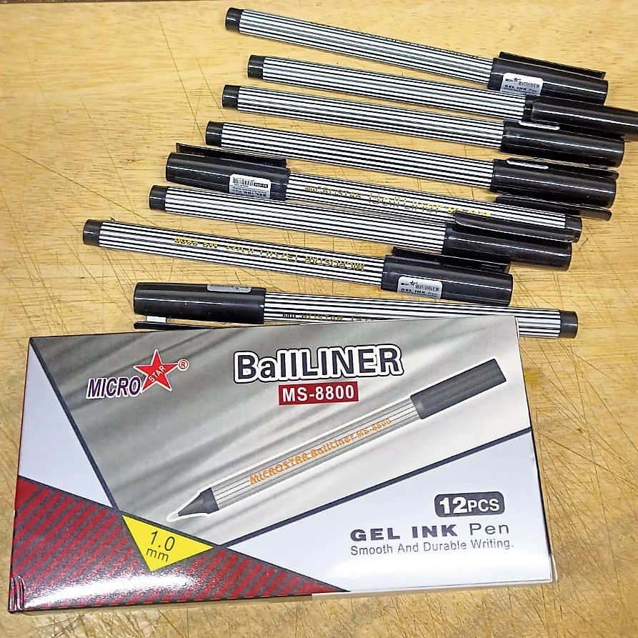 Jual Pena Gel Tanda Tangan Micro Balliner MS-8800 Hitam 1.0 | Shopee Indonesia